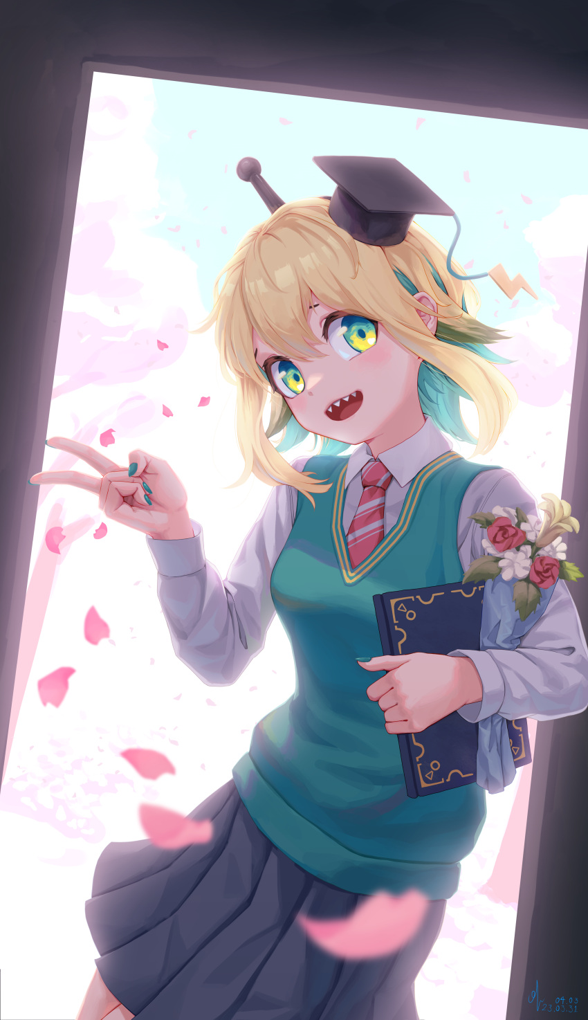 Safebooru - 1girl :d absurdres amano pikamee backlighting black ...