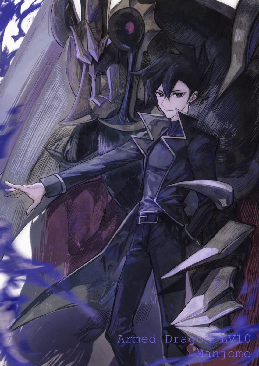 Safebooru - 1boy armed dragon belt black belt black eyes black hair black jacket black pants ...