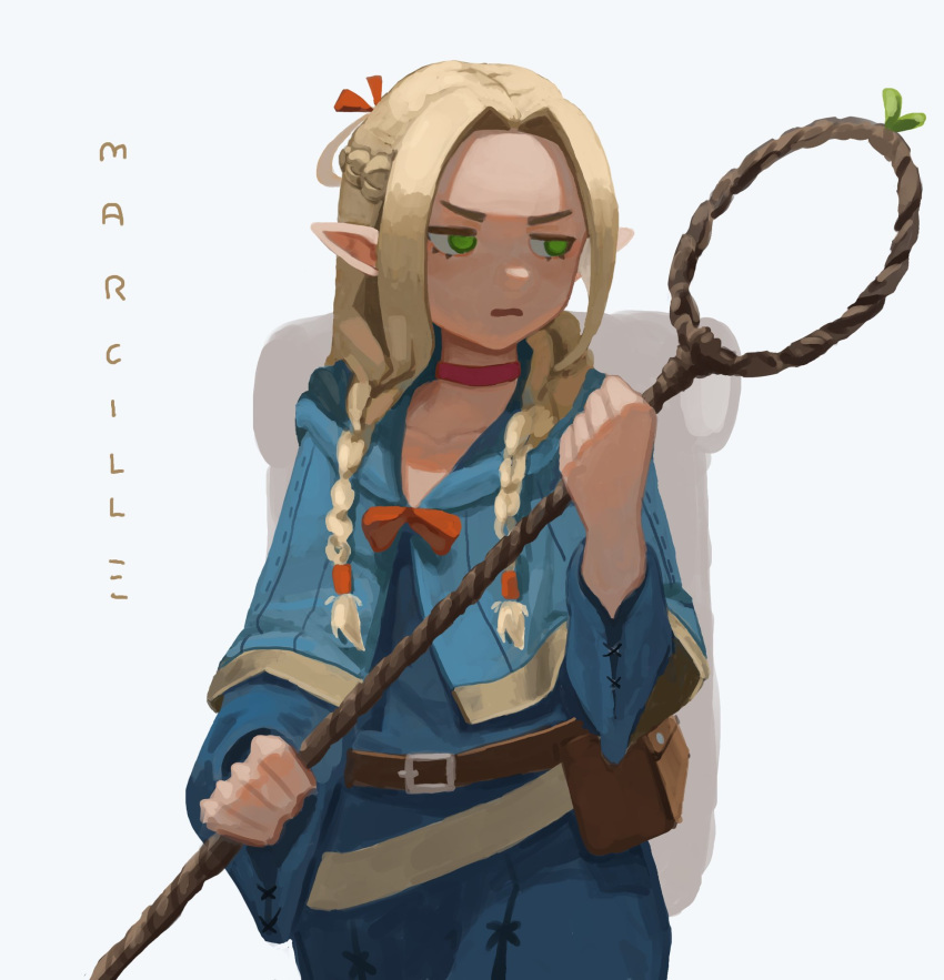 Safebooru 1girl Blonde Hair Blue Capelet Blue Eyes Blue Robe Braid 9080
