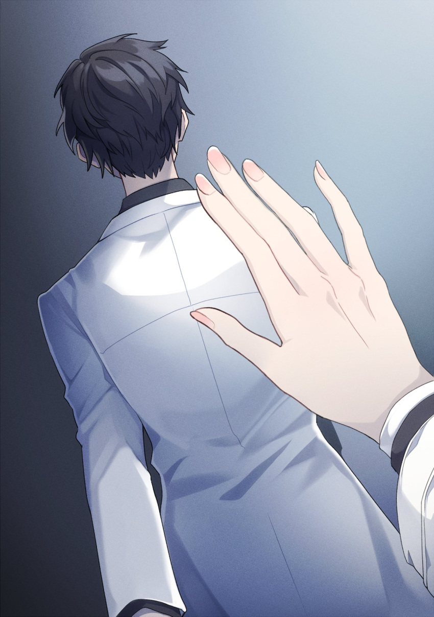 Safebooru - 1boy 1girl angela (project moon) ayin (project moon) black hair black shirt coat ...