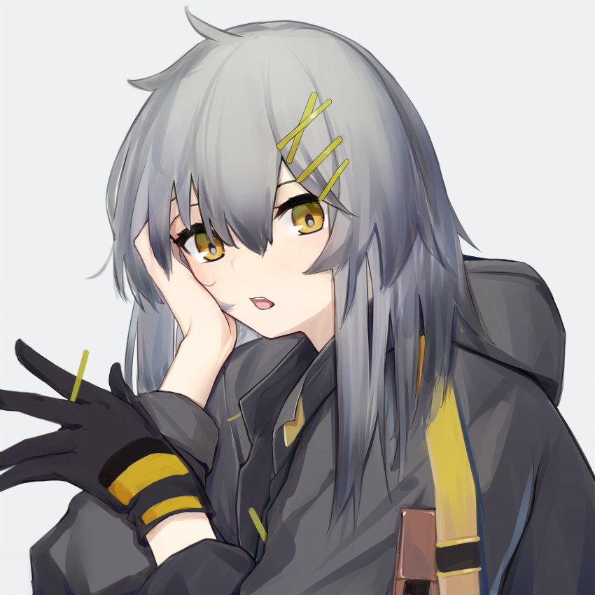 Safebooru - 1girl absurdres ahoge between fingers black gloves black ...