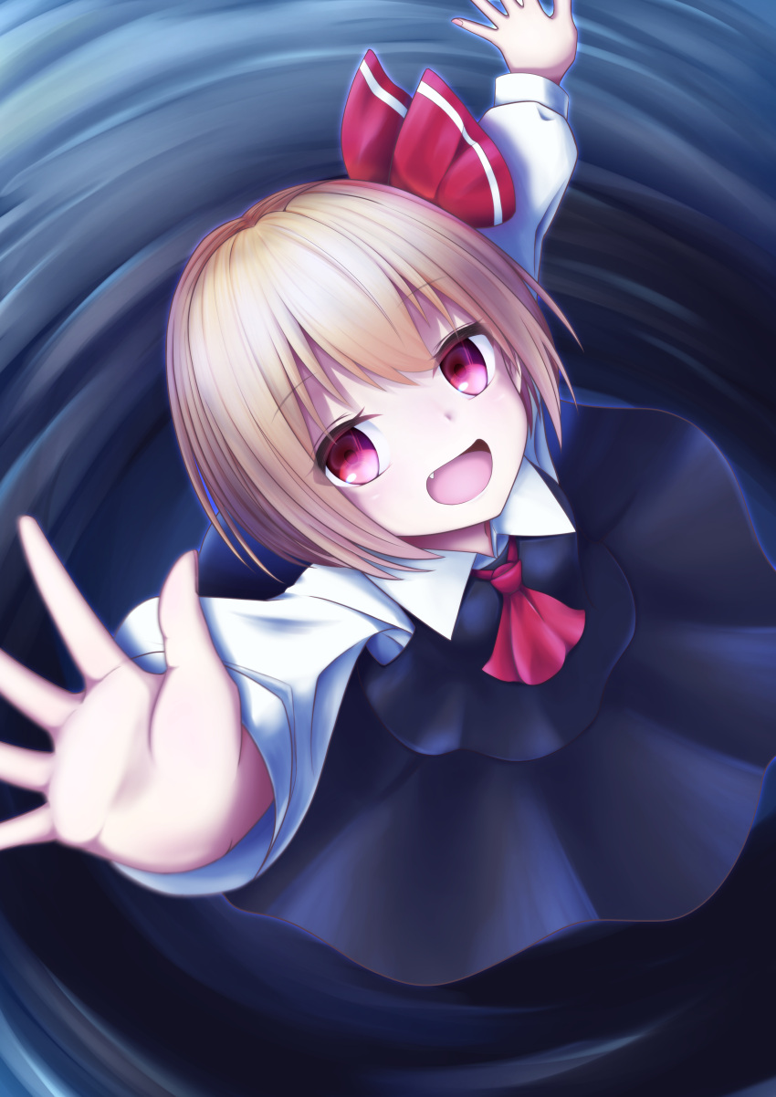 Safebooru - 1girl absurdres ascot black skirt black vest blonde hair commentary request darkness ...
