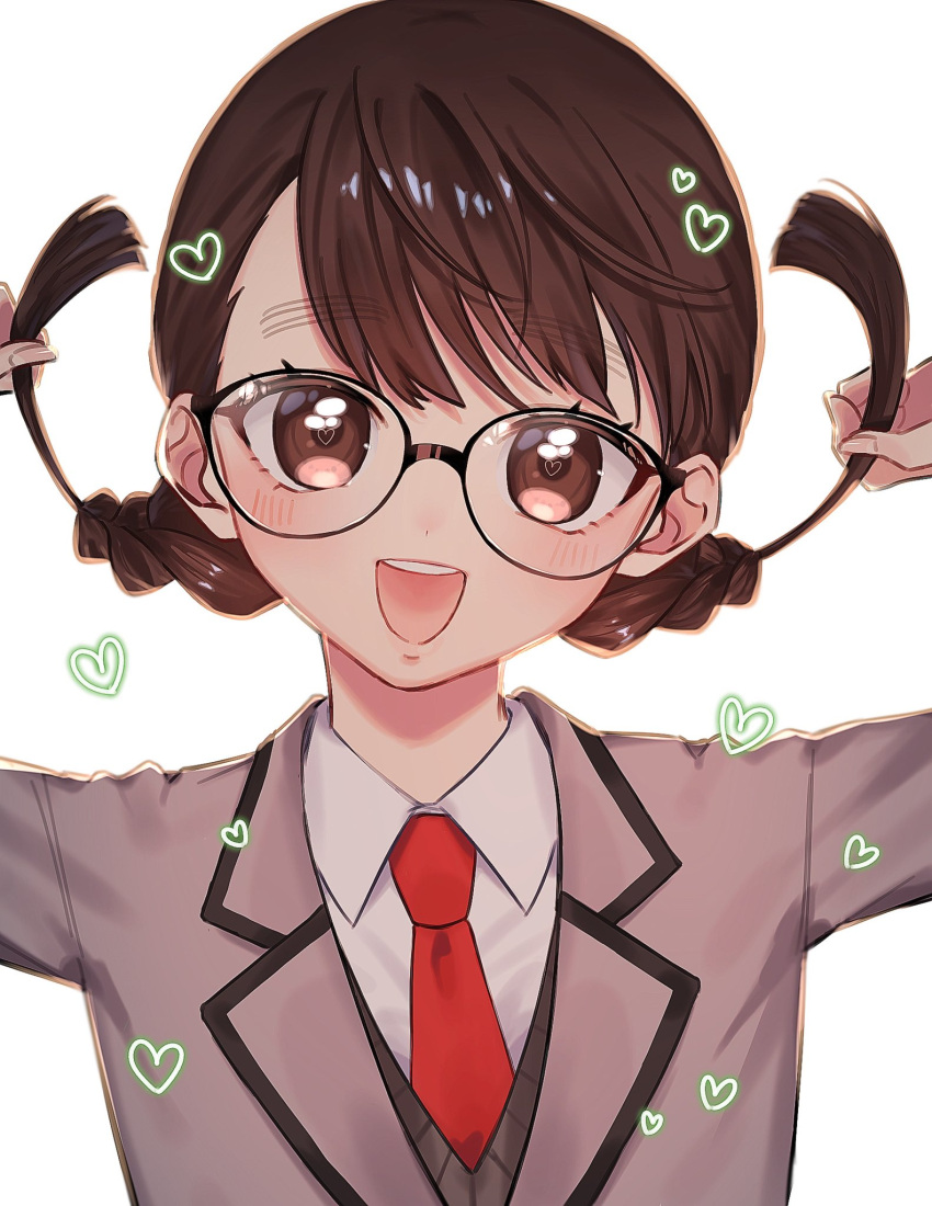 Safebooru 1girl Blazer Blush Braid Brown Eyes Brown Hair Close Up 8064