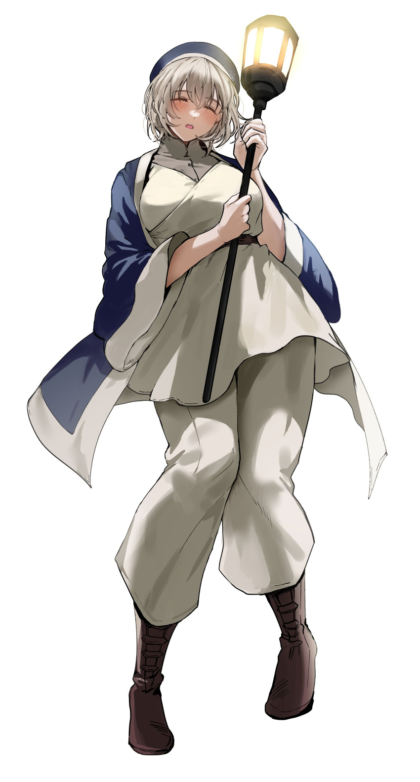 Safebooru - 1girl absurdres blue headwear blush boots breasts dungeon ...