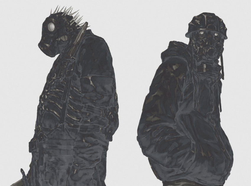 Safebooru - 2boys absurdres aikawa (dorohedoro) backwards hat black theme caiman (dorohedoro ...