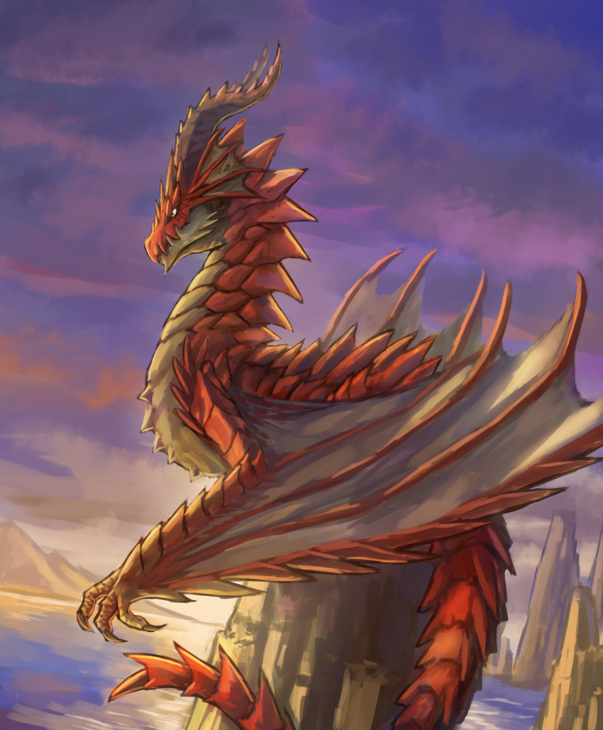 Safebooru - absurdres claws clouds cloudy sky commentary request dragon ...