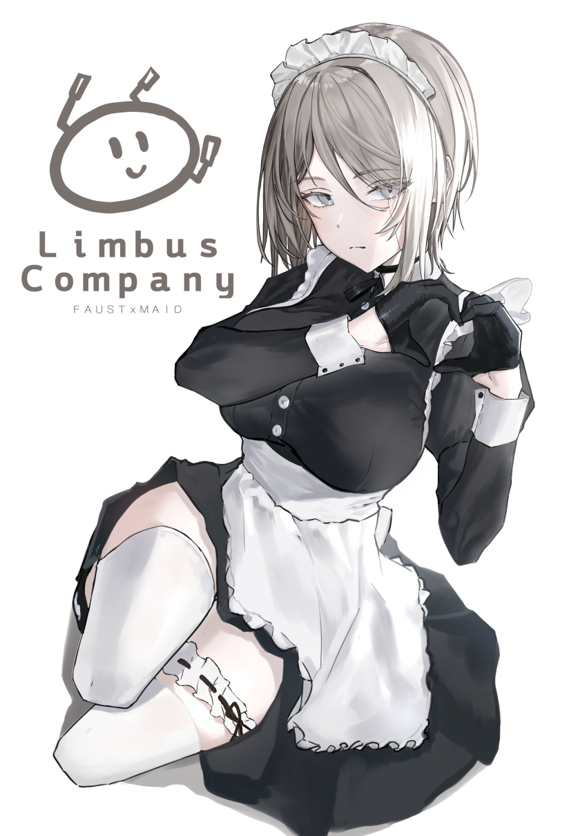 Safebooru - 1girl absurdres all-around cleaner apron black dress blue eyes closed mouth dress ...