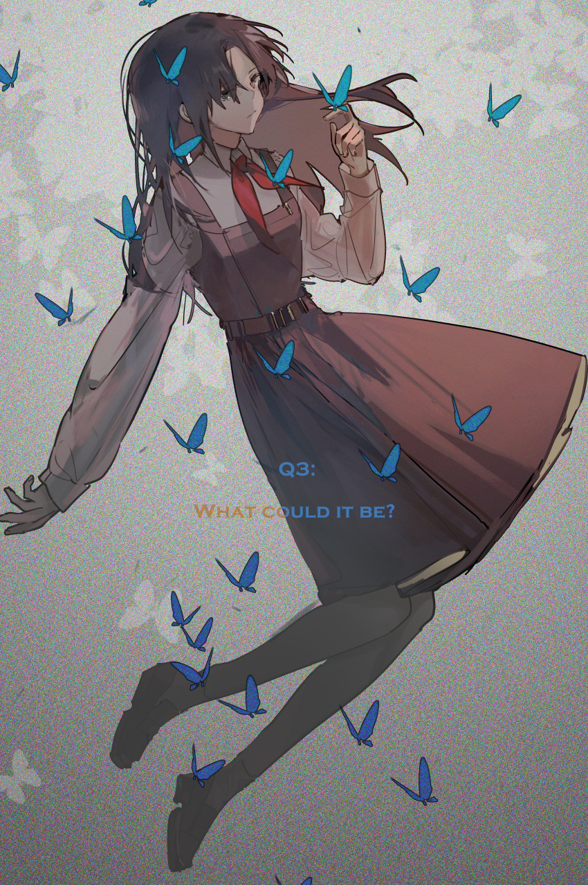 Safebooru - 1girl absurdres angelia (girls' frontline) belt black belt black dress black hair ...