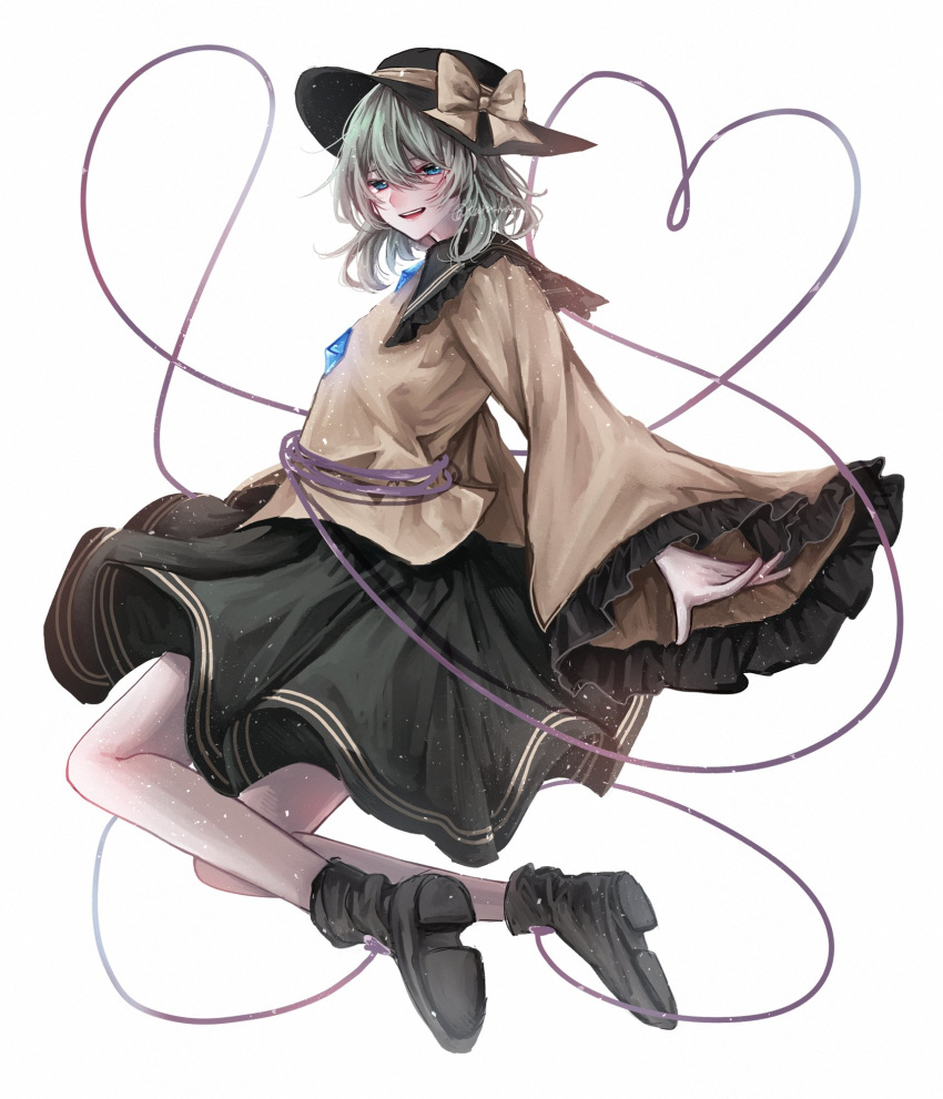 Safebooru - 1girl annin cha black headwear bow from side full body ...