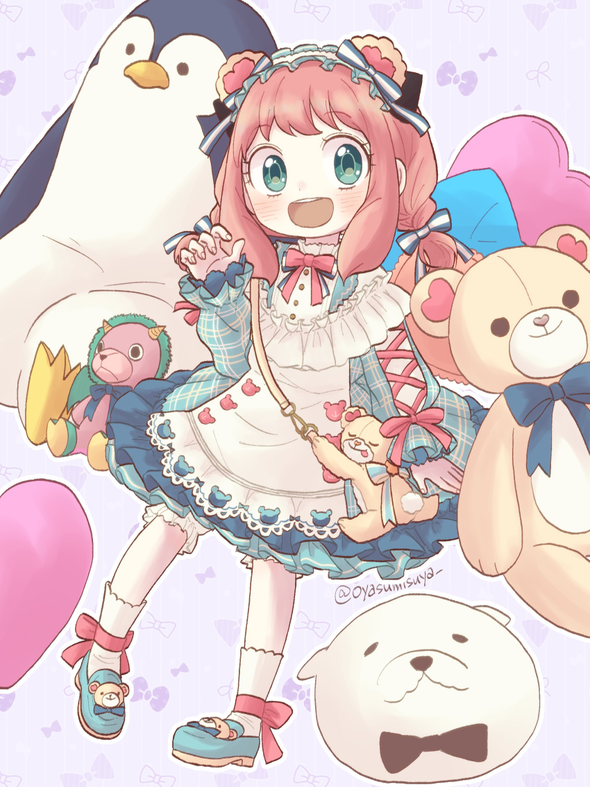 Safebooru - 1girl :d absurdres animal ears animal print anya (spy x ...