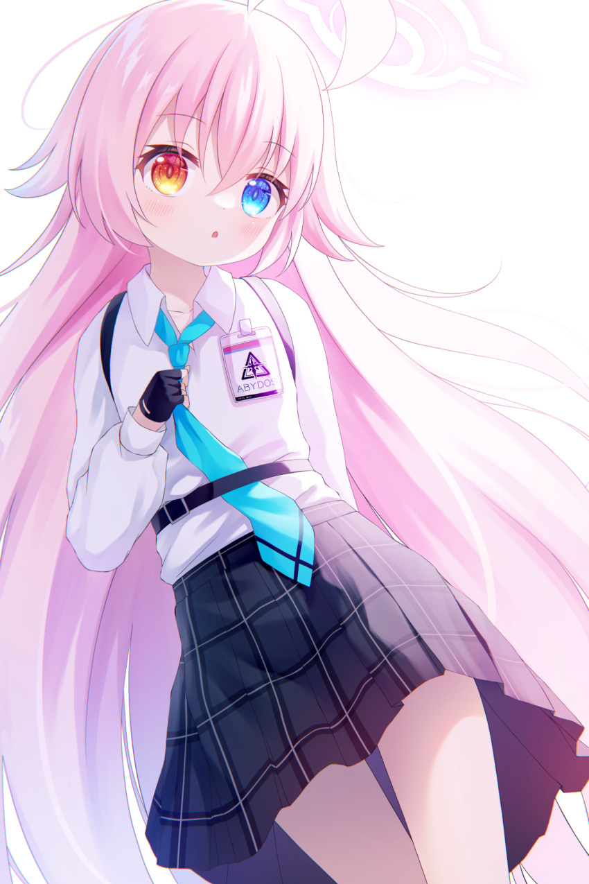 Safebooru - 1girl :o ahoge black skirt blue archive blue eyes blue necktie cowboy shot halo ...