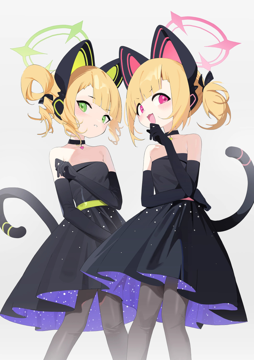 Safebooru - 2girls absurdres alternate costume alternate hairstyle animal ear headphones animal ...