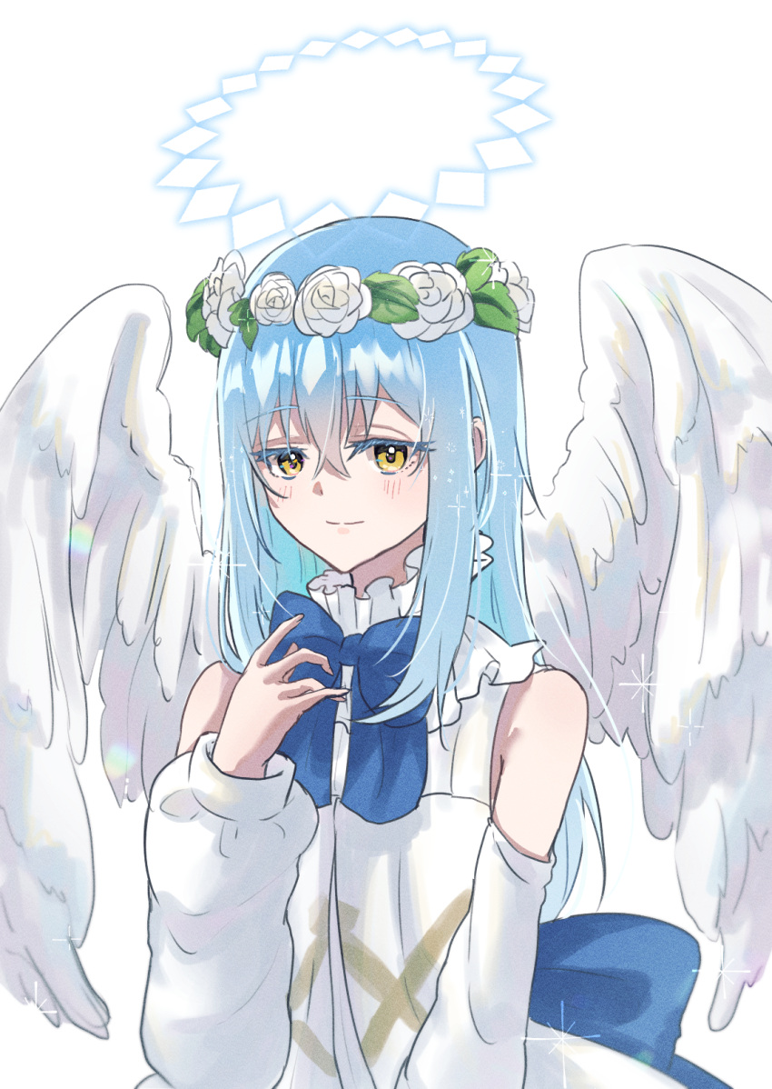 Safebooru - 1other blue hair blue halo blush chocoeiru halo highres ...