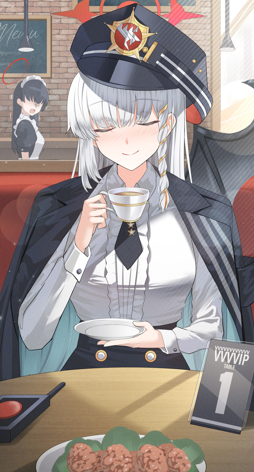 Safebooru - 2girls absurdres black headwear blue archive closed eyes closed mouth dated ...