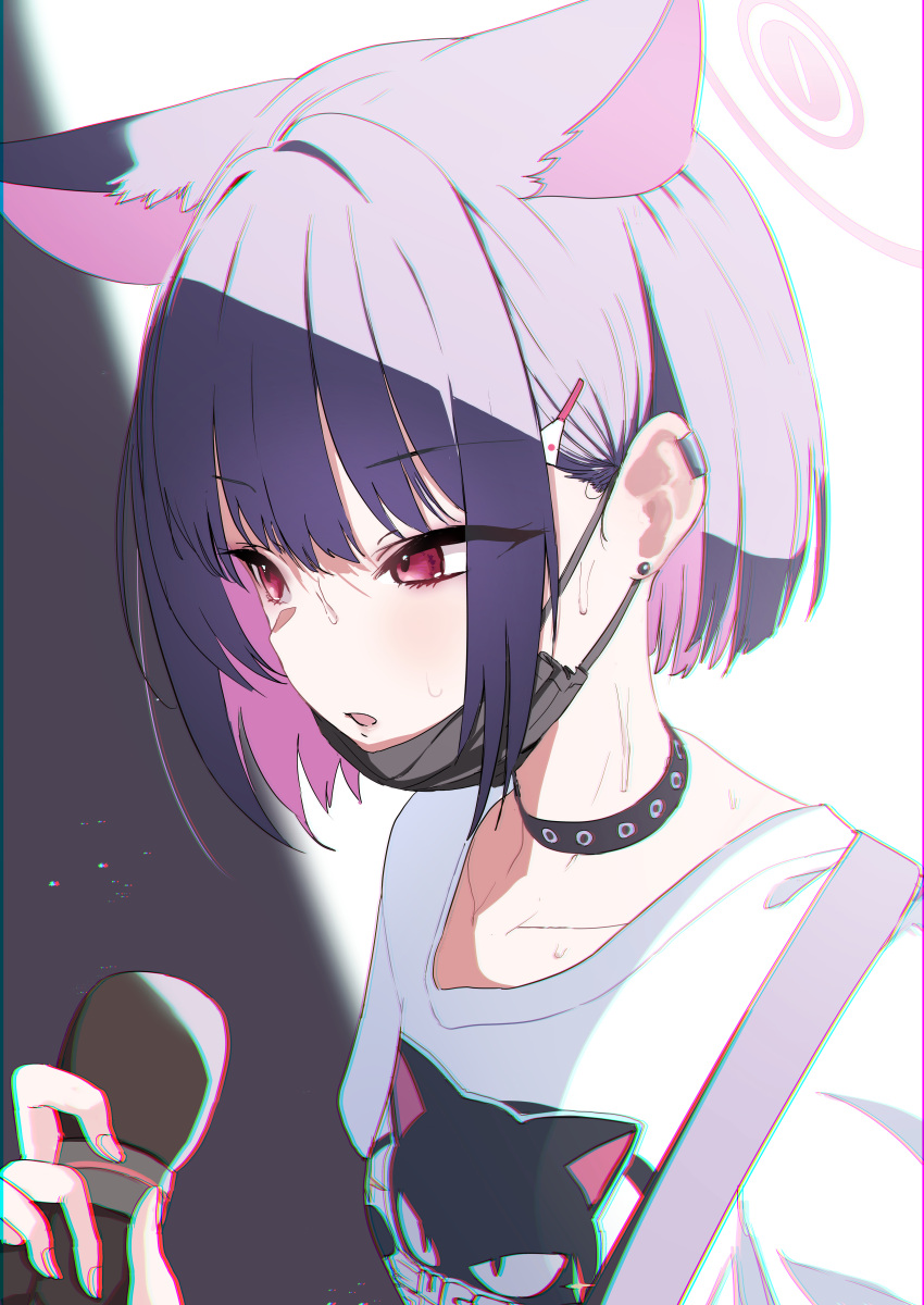 Safebooru - 1girl absurdres animal ears black choker black hair black ...