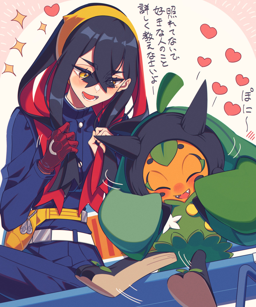 Safebooru - 1girl black hair blue jacket blueberry academy school uniform blush buttons carmine ...