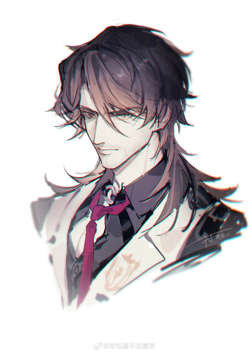 Safebooru 1boy Absurdres Beard Stubble Brown Hair Facial Hair 6106
