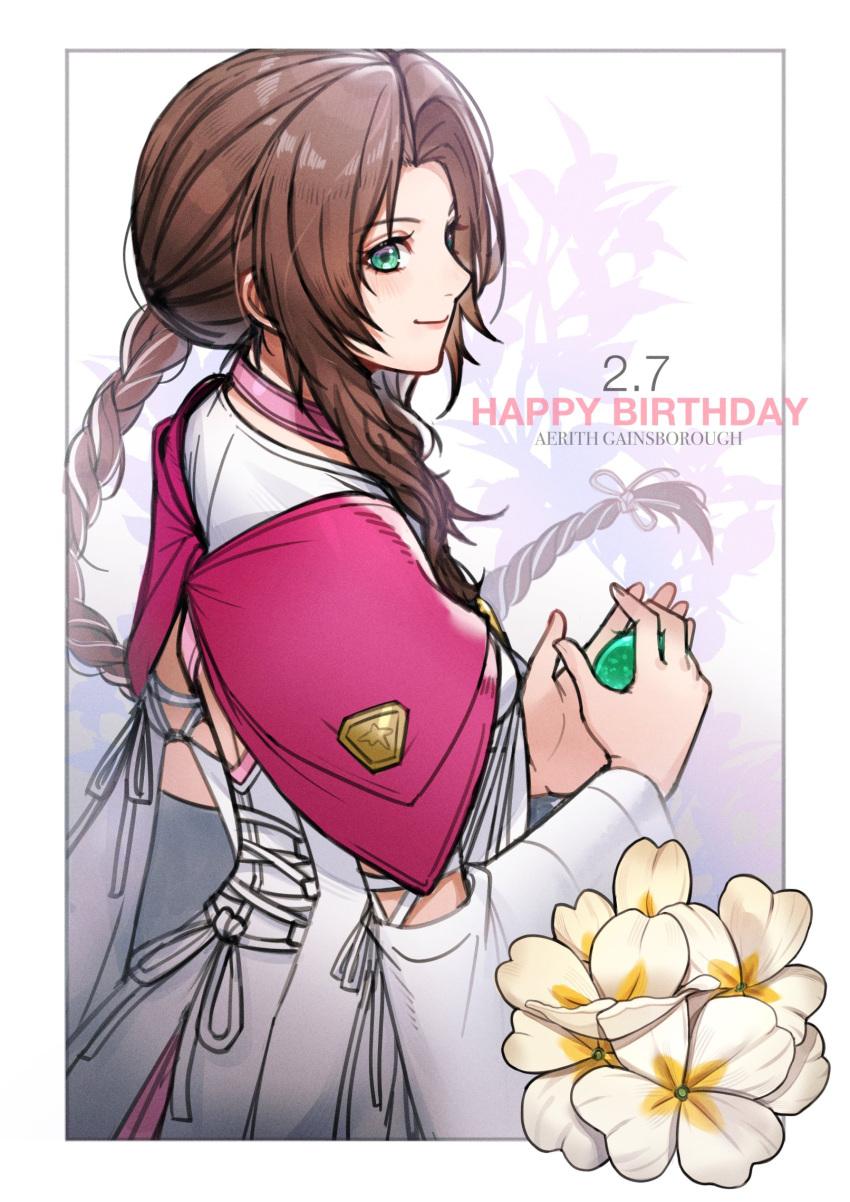 Safebooru - 1girl aerith gainsborough aerith gainsborough (floral gown ...