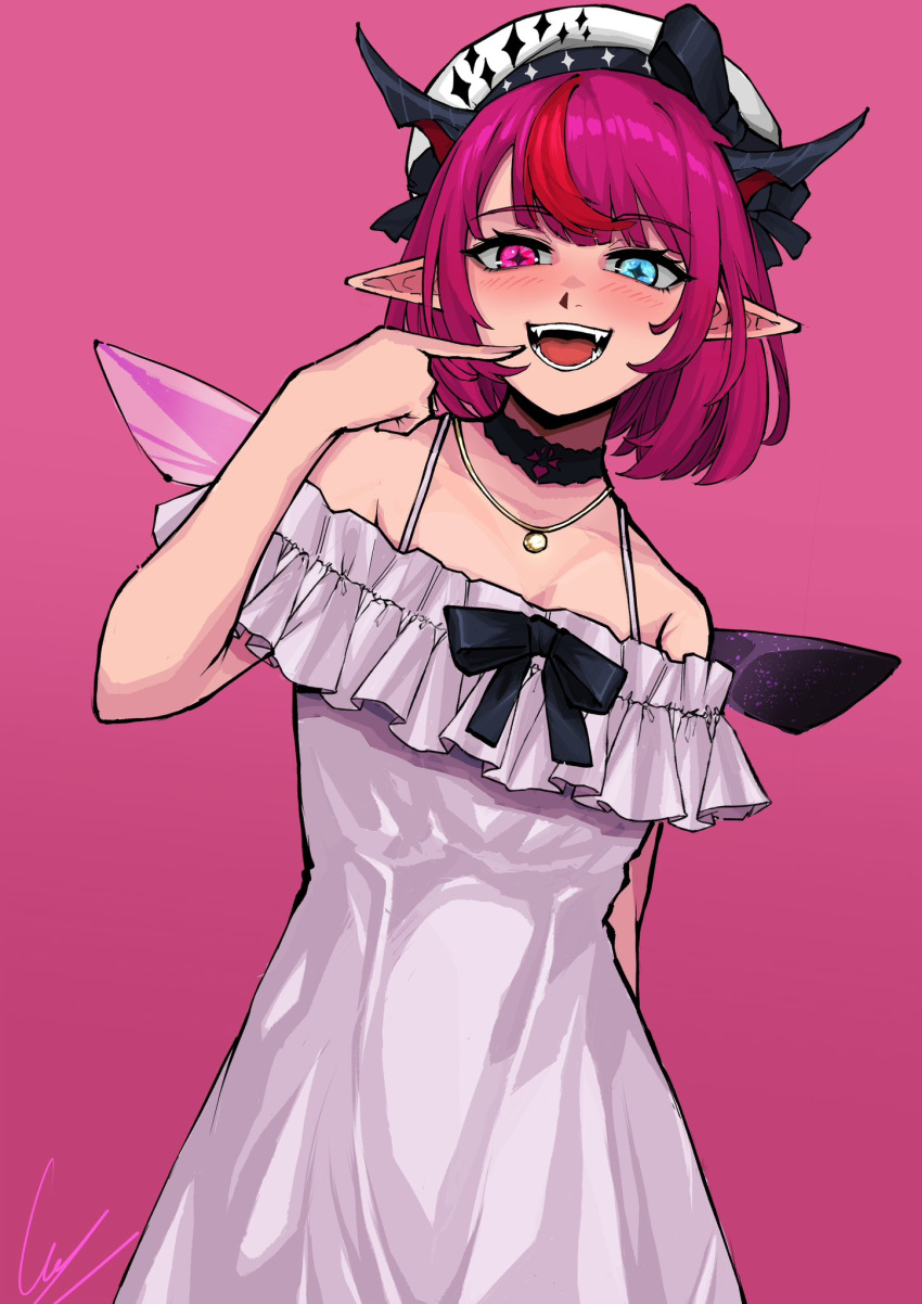 Safebooru - + + 1girl arm behind back bare shoulders beret black choker blue eyes choker ...