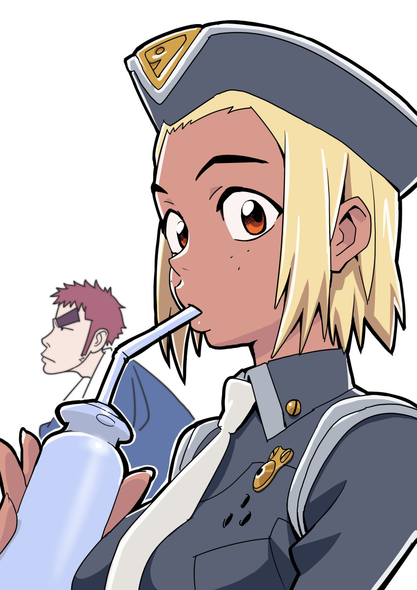 Safebooru 1boy 1girl Absurdres Amarao Blonde Hair Breasts Brown Eyes 6692
