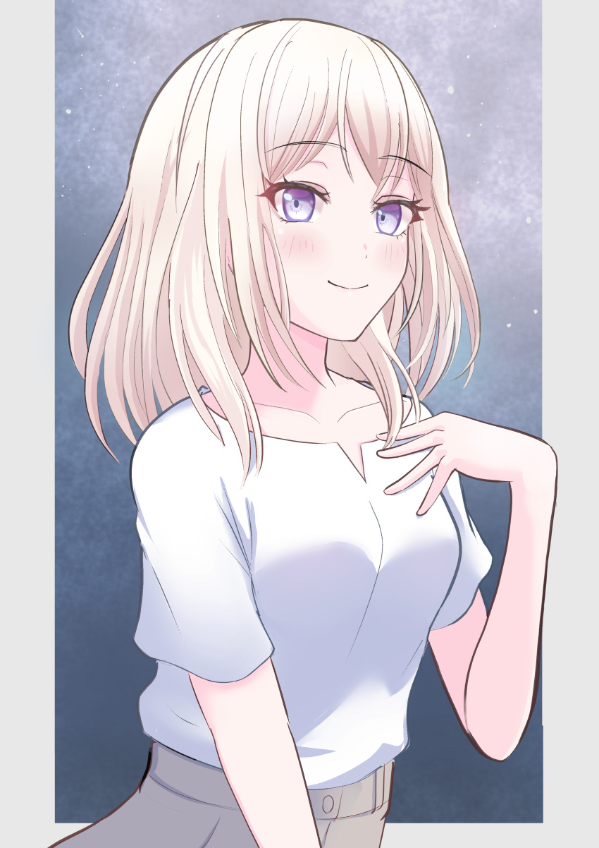 Safebooru - 1girl absurdres bang dream! bang dream! it's mygo!!!!! blonde hair blush hand on own ...