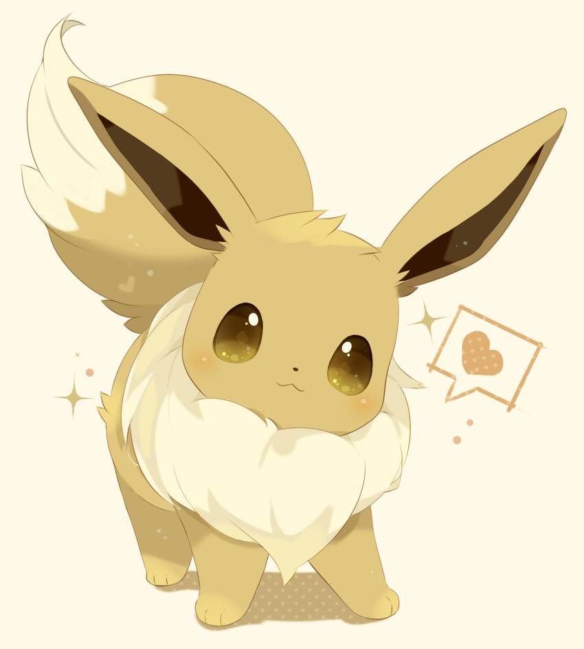 Safebooru - :3 brown eyes closed mouth commentary request eevee full body heart highres no ...