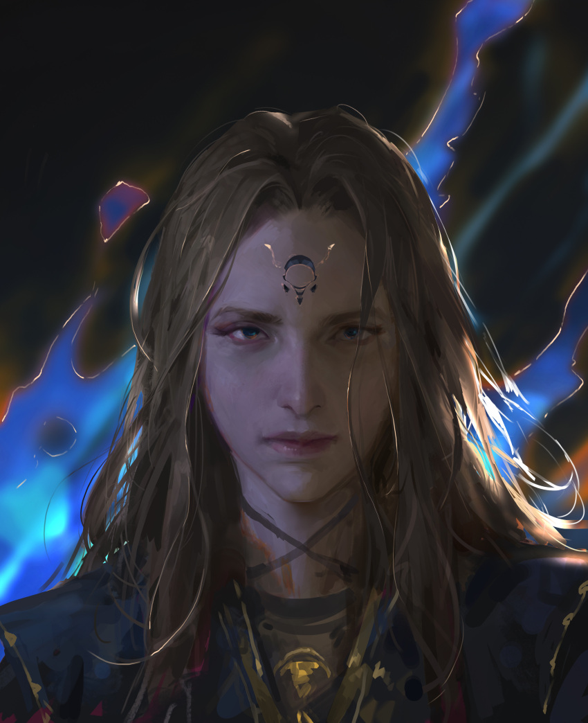 Safebooru 1boy Absurdres Black Hair Blue Eyes Brown Hair Closed Mouth 7456