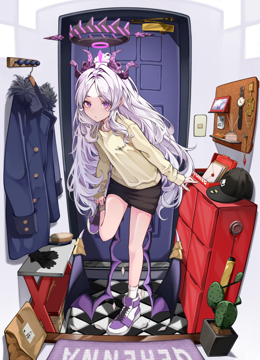 Safebooru - 1girl absurdres ahoge blue archive cactus demon horns demon ...