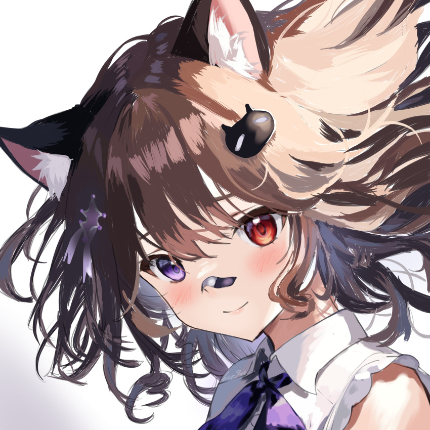 Safebooru - absurdres animal ear fluff animal ears blush bow brown hair ...