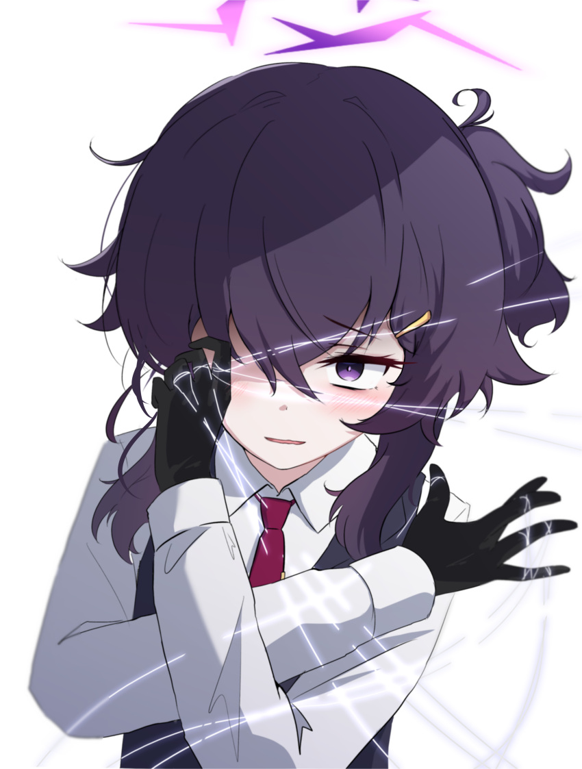 Safebooru - 1girl absurdres black gloves black vest blue archive blush ...