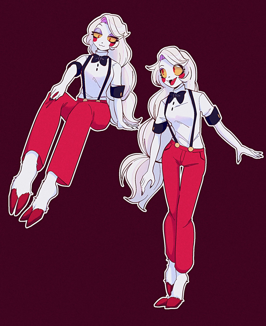 Safebooru - 1girl :3 barefoot bow bowtie charlie morningstar circle ...