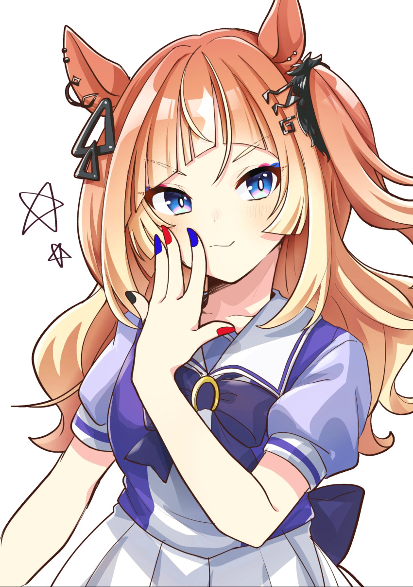 Safebooru - 1girl amano (amano miko) animal ears blue eyes blush breasts brown hair closed mouth ...