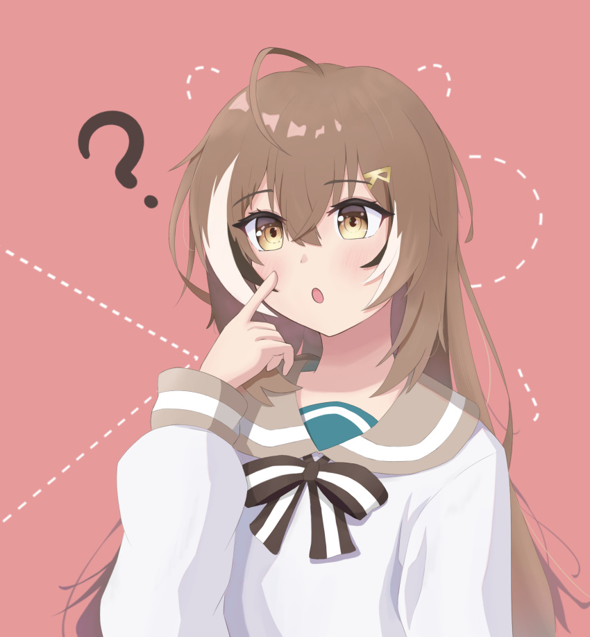 Safebooru - ahoge brown eyes brown hair highres hololive hololive english nanashi mumei non-web ...