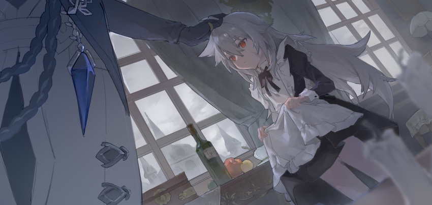 Safebooru - 1boy absurdres apron bishounen blurry blurry foreground ...