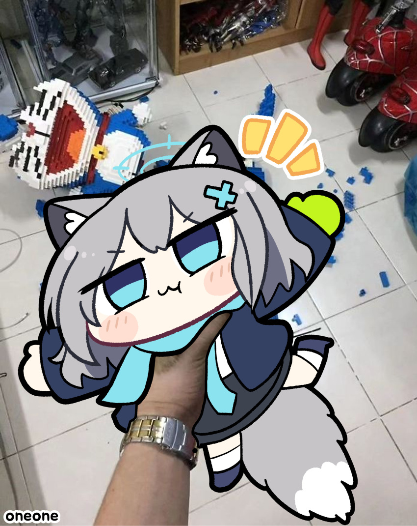 Safebooru - 1girl absurdres animal ears blue archive chibi highres ...