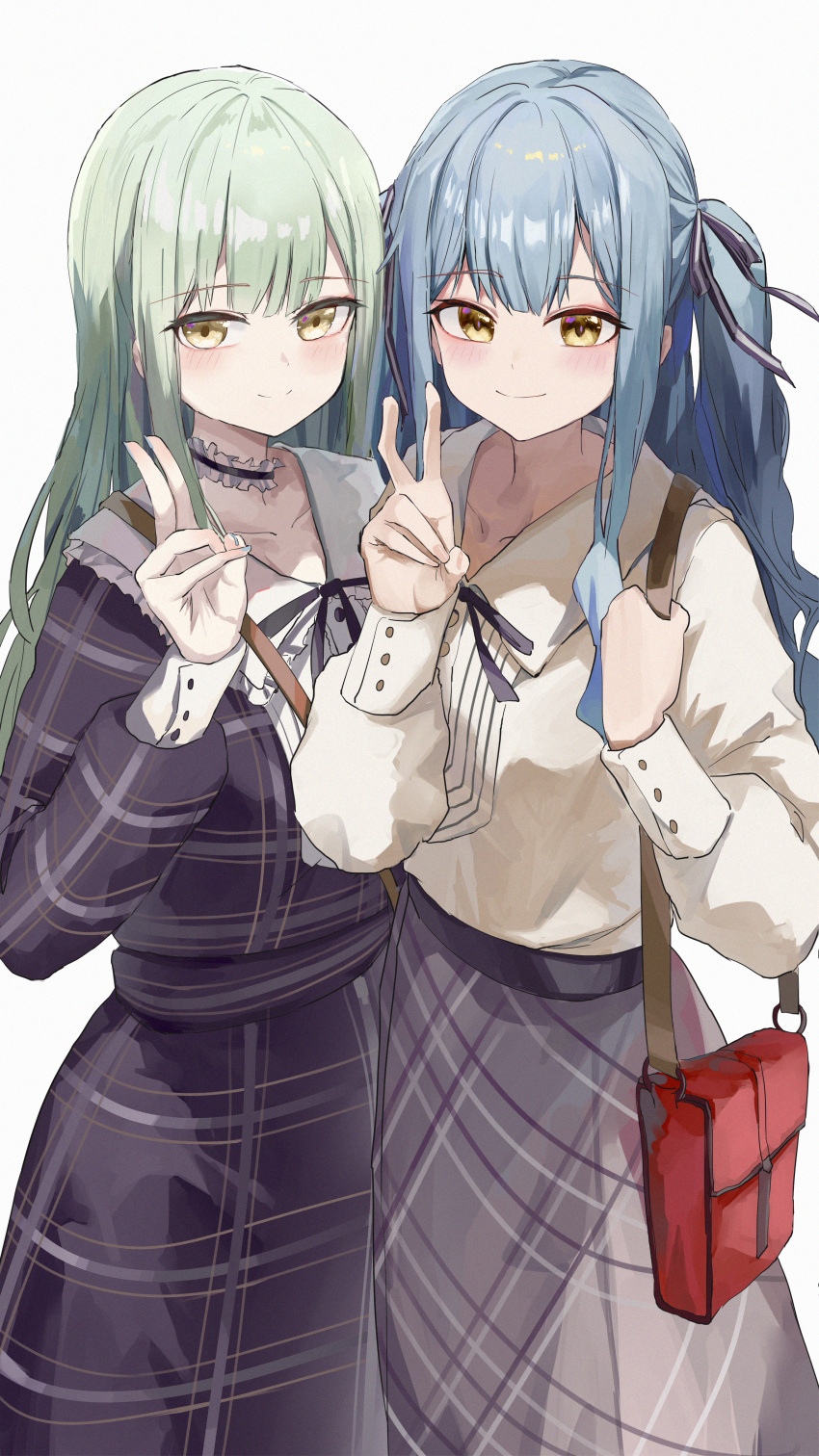 Safebooru - 2girls absurdres bag bang dream! bang dream! it's mygo!!!!! blue hair closed mouth ...