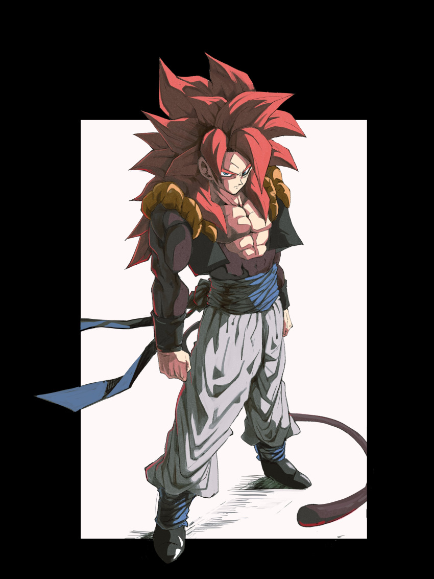Safebooru - 1boy absurdres blue eyes blue sash body fur commentary ...