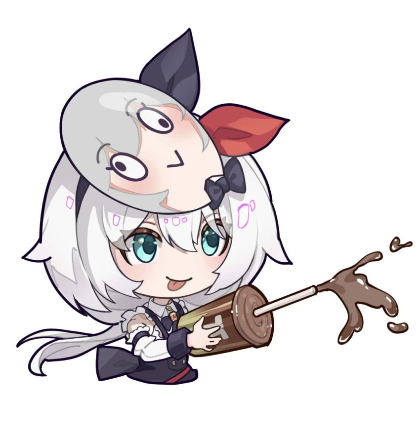 Safebooru - 1girl ai dongdong apron black apron blue eyes cropped torso ...