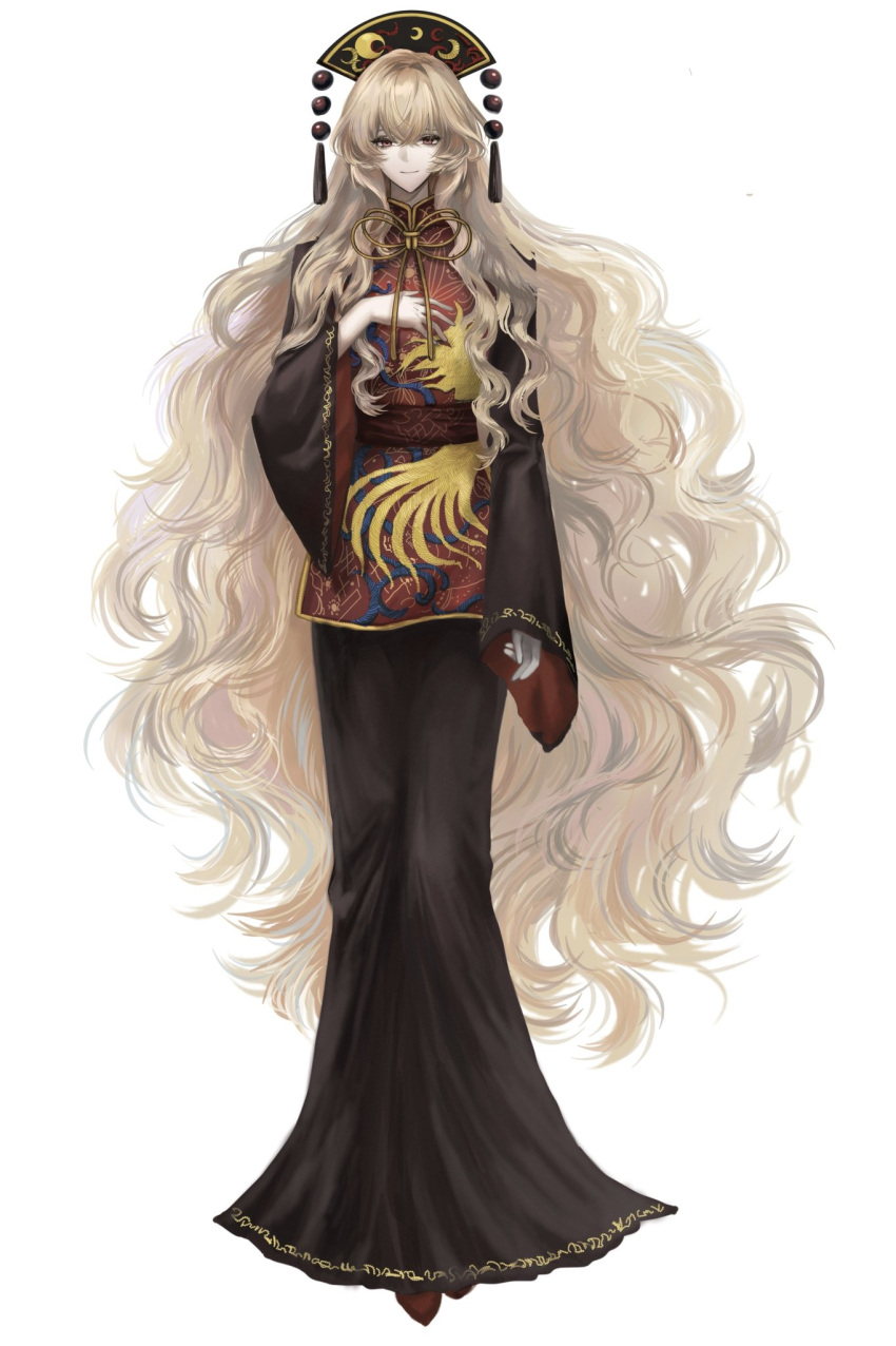 Safebooru - 1girl ashi (dongshi389) belt black dress black hat blonde hair brown belt chinese ...