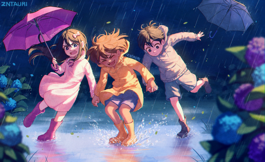 Safebooru - 1girl 2boys aged down artist name aubrey (faraway) (omori) aubrey (omori) black hair ...