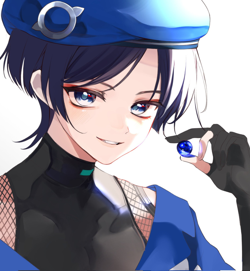 Safebooru - 1boy alternate costume androgynous beret black bodysuit black eyes black gloves ...