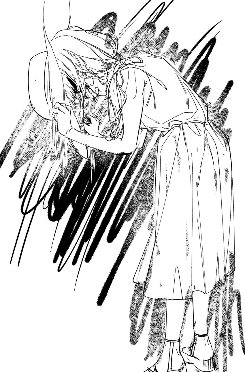 Safebooru - 1girl against wall bleeding bleeding from forehead blood blood on face dress from ...