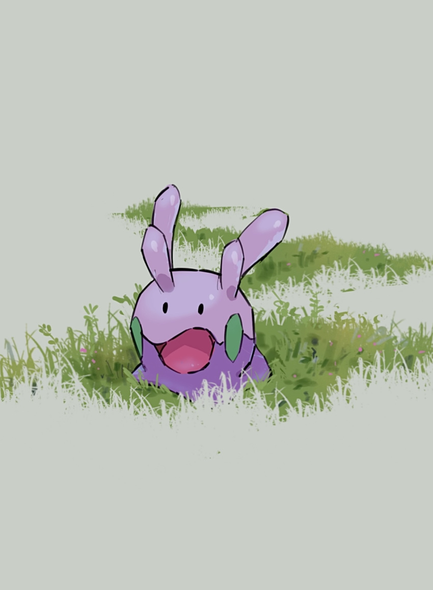 Safebooru - af (afloatisland) animal focus black eyes full body goomy grass grey background ...