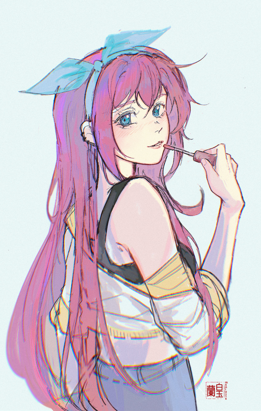 Safebooru 1girl Applying Makeup Aubrey Faraway Omori Aubrey 0436
