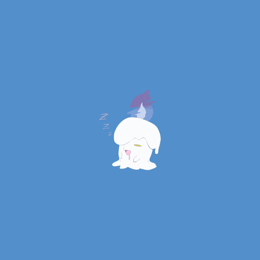 Safebooru - afuron blue background blue fire closed eyes commentary ...
