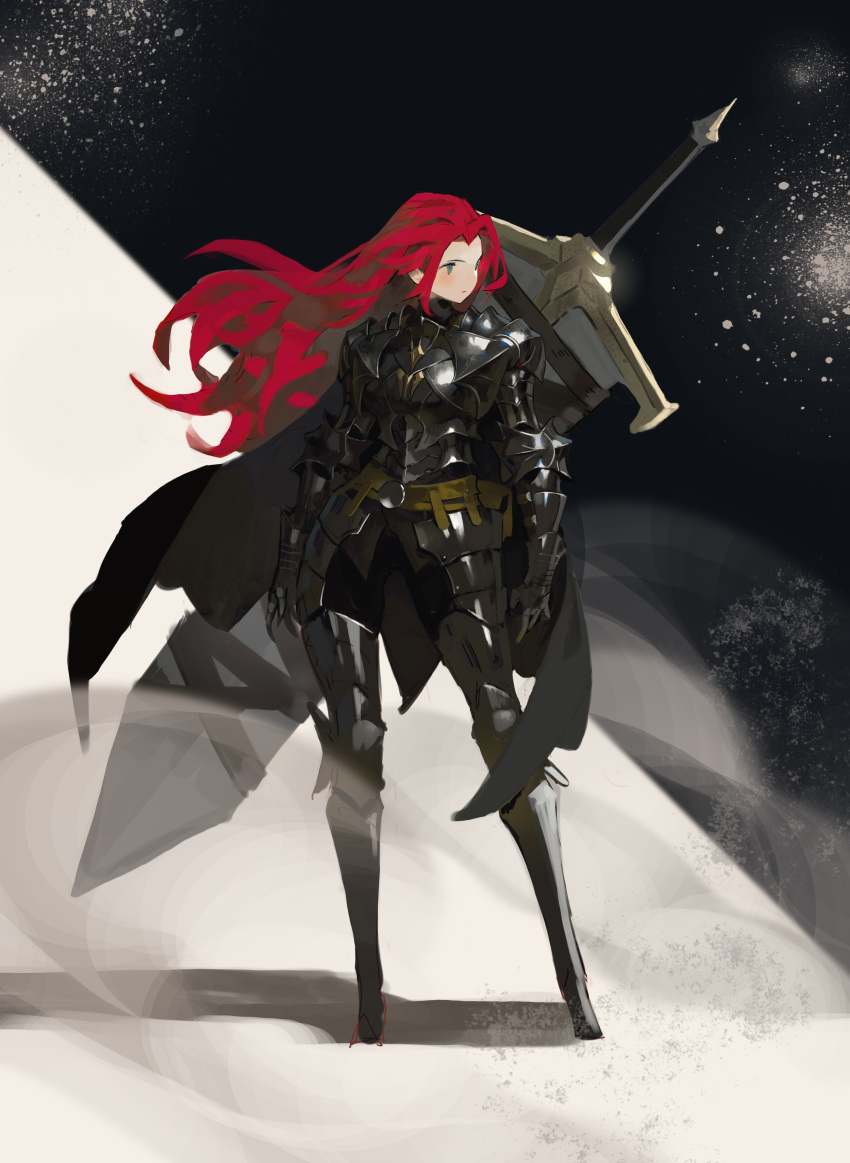 Safebooru - 1girl absurdres armor armored boots arowana2111 black armor boots highres huge ...