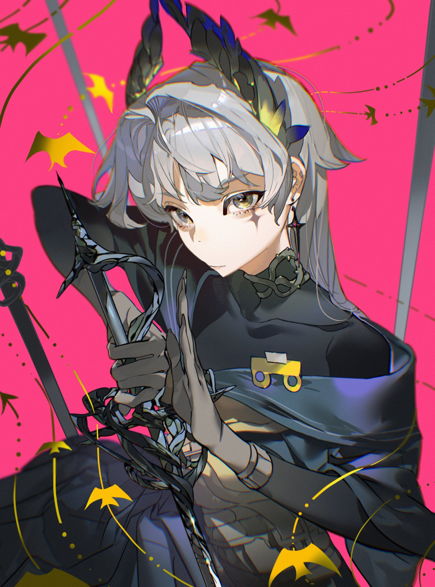 Safebooru 1girl Arknights Black Shirt Blue Dress Chromatic Aberration 0947