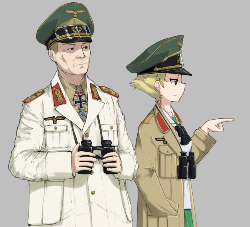 Safebooru - binoculars black bow blonde hair bow cross erwin (girls und ...