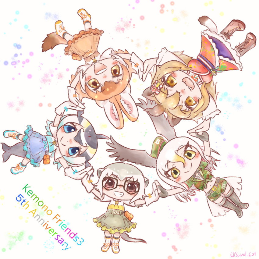 Safebooru - 5girls absurdres animal ears anniversary bald eagle (kemono ...