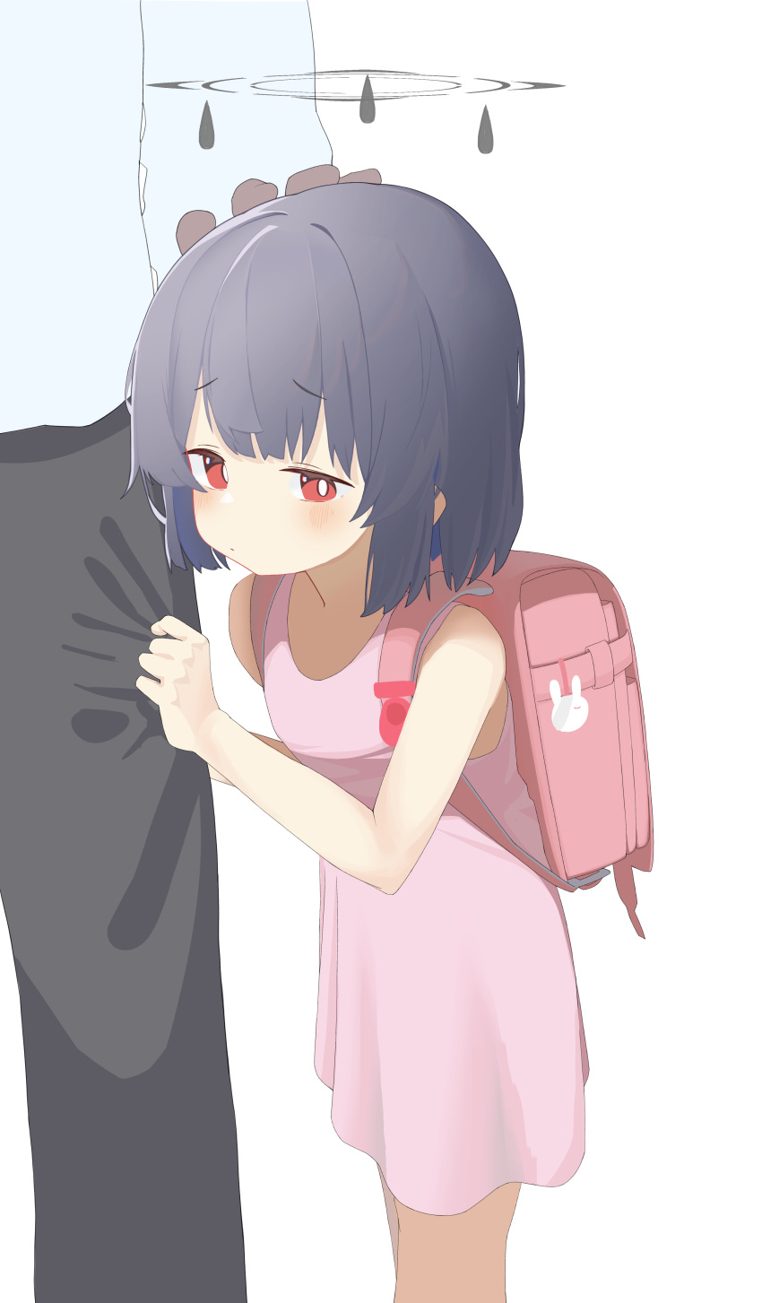 Safebooru - 1boy 1girl absurdres aged down alternate costume backpack bag black hair black halo ...